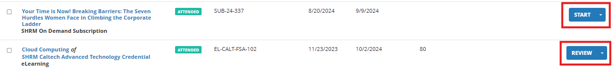 How to view completed eLearning Courses